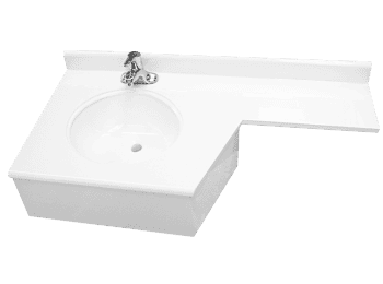 Lavabos sobre medida tipo paleta con faldon en marmol procesado - JB Mármol