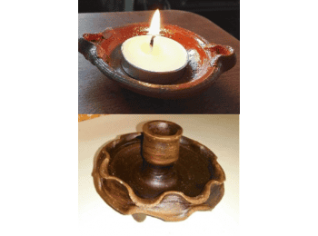 Porta velas de barro