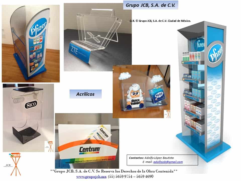 Exhibidores de acrilico - Grupo JCB