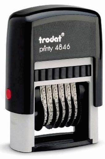 Sellos numeradores autoentintables de 6 bandas