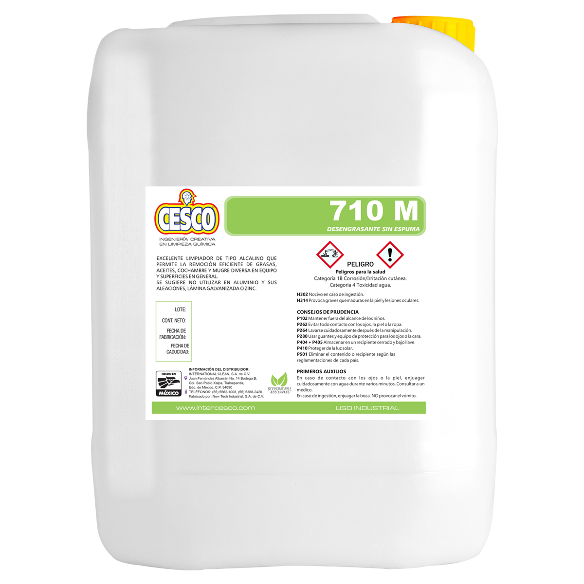 Desengrasante de acero inoxidable SIN ESPUMA CESCO 710M