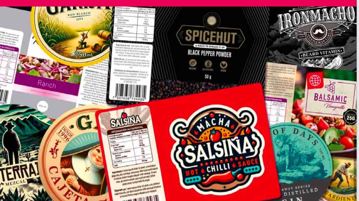 Etiquetas autoadheribles para envases colapsables a color